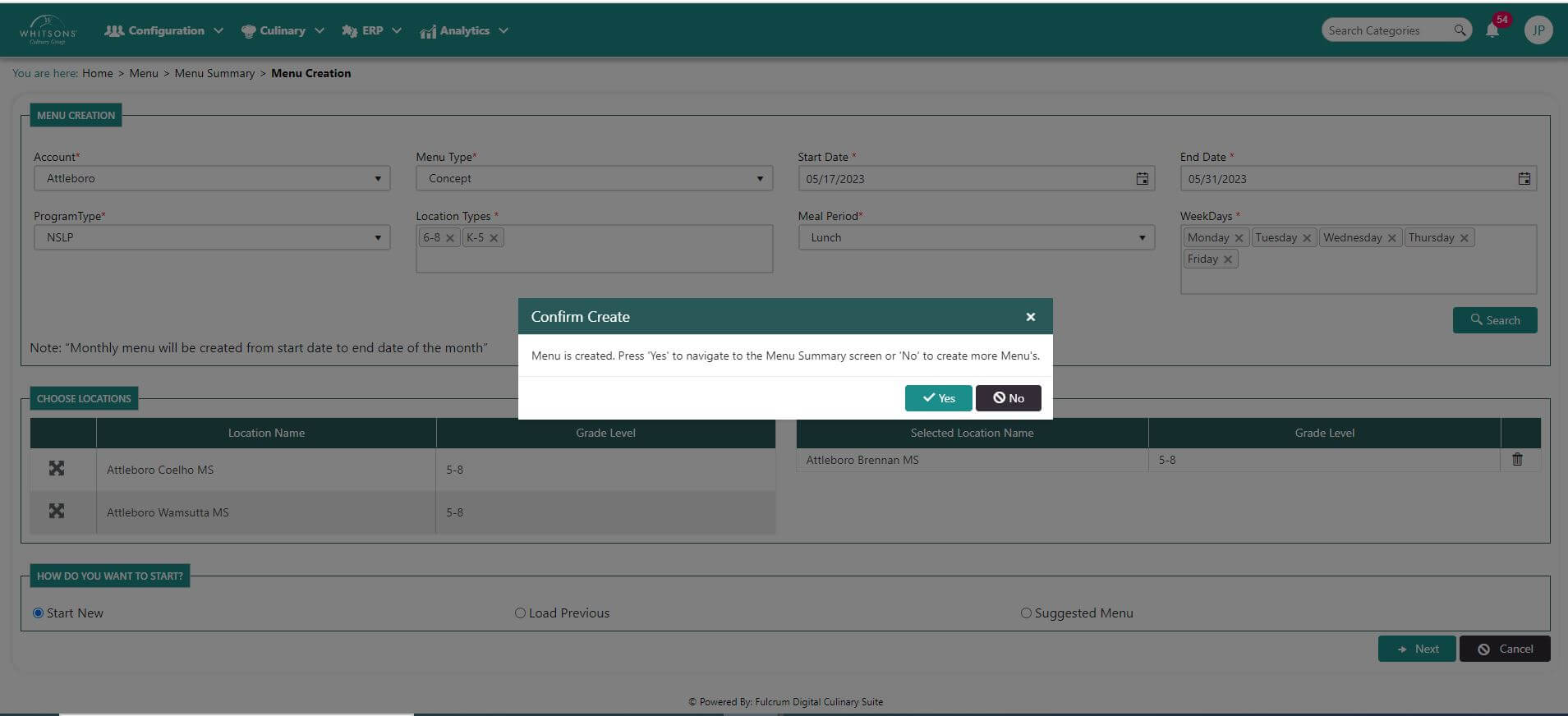Create a Concept Menu | Culinary Digital Documentation